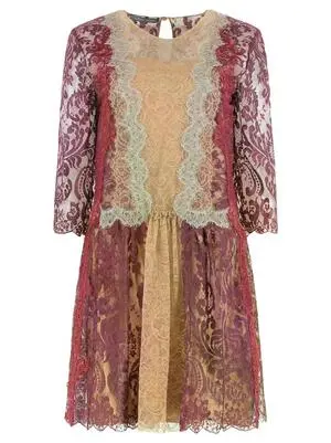 Alberta Ferretti Lace Mini Dress - Purple
