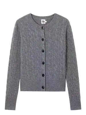 B+AB Cable-knit Buttoned Cardigan - Grey