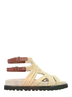 Alberta Ferretti Buckle-strap Flat Sandals - Neutrals