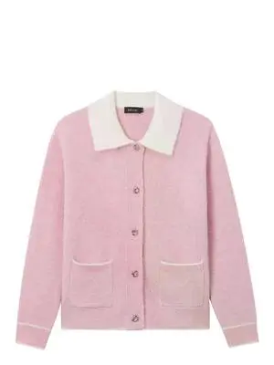 TOUT A COUP Collared Cardigan With Pockets - Pink