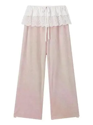 MINI CREAM Lace-trim Trousers - Pink