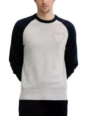 From Future Heart-appliqué Raglan-sleeve Sweater - Grey