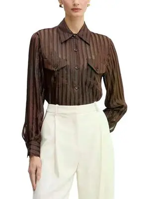 Luisa Spagnoli Striped Button-down Shirt - Brown
