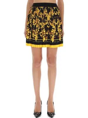 Versace Porcelain Baroque Printed Skirt - Black