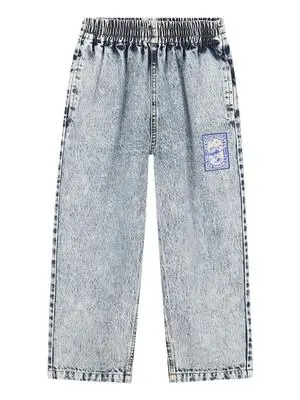 Kenzo Acid Wash Straight Leg Jeans - Grey