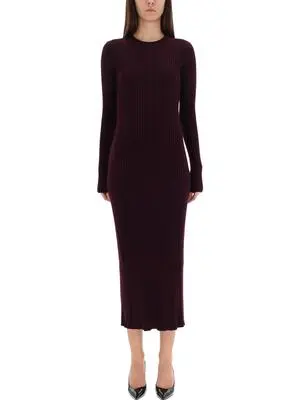 Helmut Lang Slim-fit Dress With Back Slit - Purple