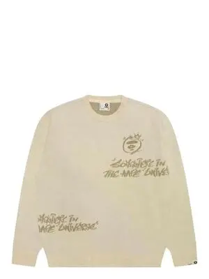 AAPE BY *A BATHING APE® Crew-neck Graphic Print Sweater - Neutrals