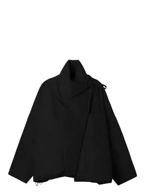 B+AB Tie-detail High-neck Jacket - Black