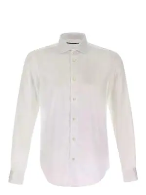Brian Dales Cotton Double Cuffs Button Shirt - White