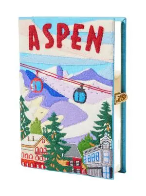 OLYMPIA LE-TAN Aspen Embroidered Clutch - Blue