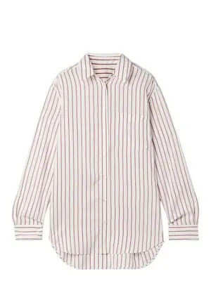 THE ROW The Row Gavina Striped Silk Shirt Ivory