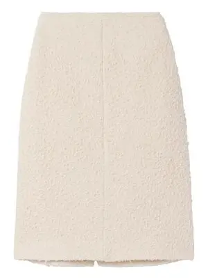 THE ROW Malva Brushed Wool And Llama Hair-blend Skirt - Neutrals