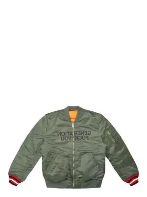 Supreme Reversible Ma-1 Jacket With Text Print - Green