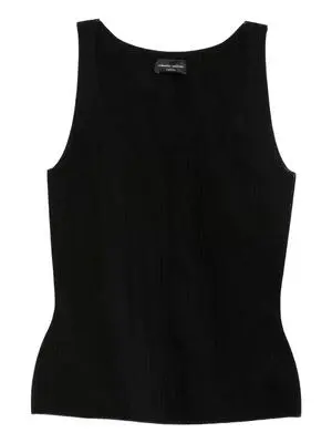 ROBERTO COLLINA Ribbed Knit Top - Black