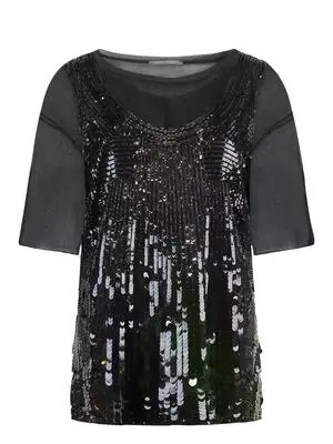 Alberta Ferretti Sequin-embellished Shirt - Black