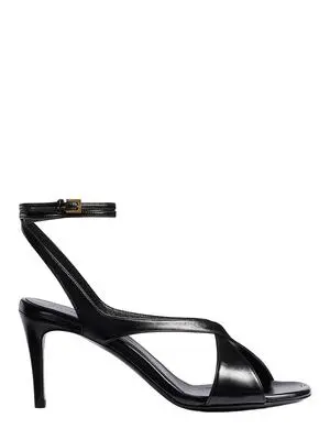 Khaite Liria Ankle Strap Sandal 75 Black