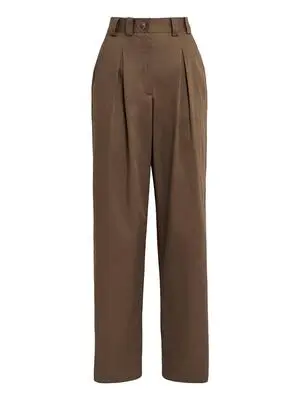 CLAUDIE PIERLOT Cotton Pleated Wide-Leg Chinos