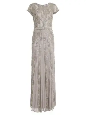 RAISHMA Embellished Florina Gown - Silver