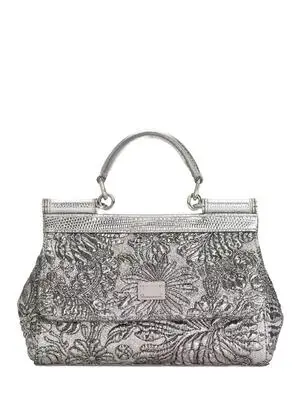 DOLCE & GABBANA Small Sicily Brocade Tote