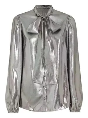 Dolce & Gabbana Lamé Chiffon Shirt - Silver