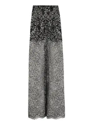 Dolce & Gabbana Lamé Lace Trousers - Black
