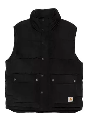 Carhartt Work In Progress Padded Gilet With Press-stud Closure - Black