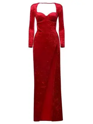Balenciaga Sweetheart Maxi Dress - Red