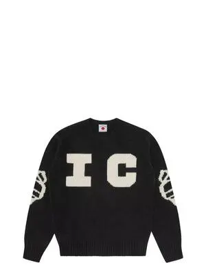 ICECREAM Graphic Intarsia Sweatshirt - Black