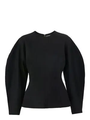 Carolina Herrera Arc-sleeve Ponte Top - Black