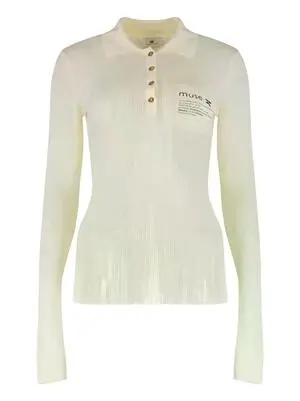 Elisabetta Franchi Long-sleeve Polo Shirt - Neutrals