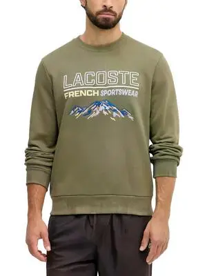 Lacoste Embroidered Crew-neck Sweatshirt - Green