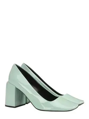 SERGIO ROSSI 80mm Block Heel Pumps - Green