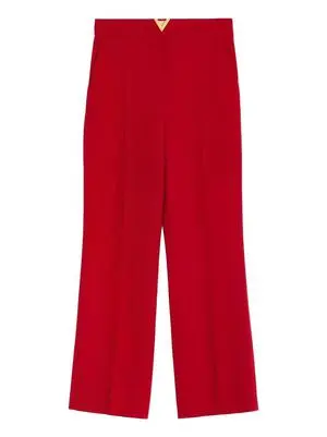 VALENTINO V-Detail Wool Crepe Trousers