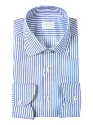 XACUS Striped Cotton Shirt - Blue