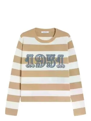 Max Mara Striped Virgin Wool Sweater - Neutrals