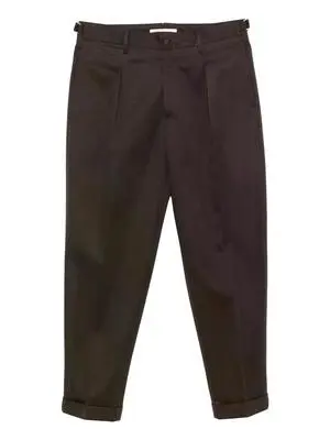 BRIGLIA 1949 Pleated Cuffed Trousers - Brown
