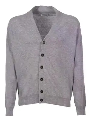 KANGRA V-neck Buttoned Cardigan - Grey