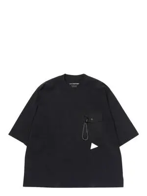 AND WANDER Chest-pocket Short-sleeve T-shirt - Black