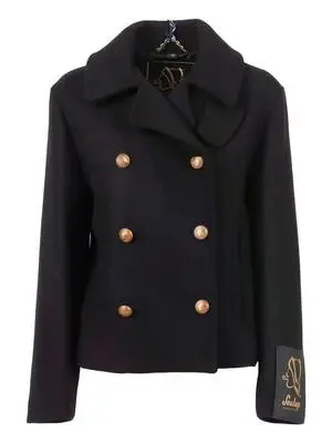 SEALUP Teodora Buttoned Pea Coat - Black