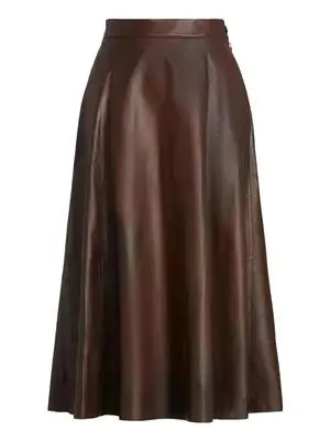 Ralph Lauren Leather A-line Skirt - Brown