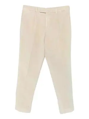 DELL'OGLIO Pleated Corduroy Trousers - Neutrals