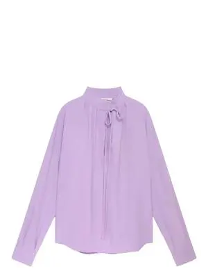 Malìparmi Tie-neck Pleated Blouse - Pink