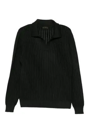 DELL'OGLIO Polo-collar Sweater - Black