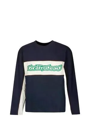 BRAIN DEAD Long-sleeve Embroidered Sweatshirt - Blue