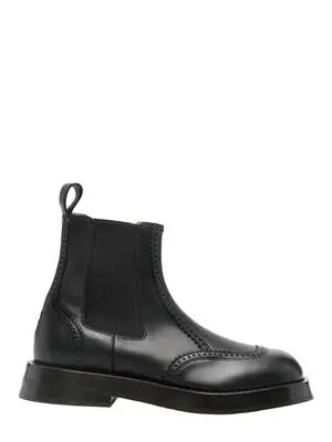 Alexander McQueen 30mm Leather Boots - Black