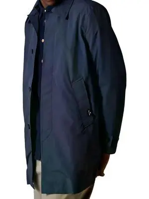 Paul Smith Buttoned Mac Coat - Blue