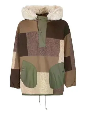 Comme Des Garçons Hooded Patchwork Jacket - Brown