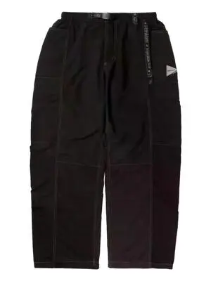 AND WANDER Belted Panelled Trousers - Black