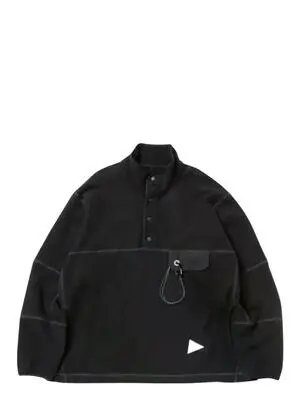 AND WANDER Buttoned Chest-pocket Sweater - Black