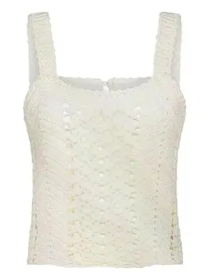 FORTE_FORTE Crochet Knit Top - Neutrals